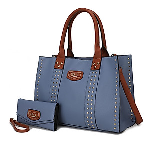 MKF Collection Tote Bag for Women, Vegan Leather Top-Handle Crossover Wristlet wallet & Satchel Handbag Purse