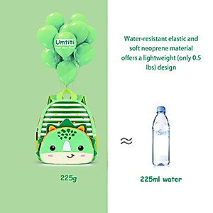 Umtiti Toddler Backpack,Waterproof Preschool Backpack, 3D Cute Animal Cartoon Preschool Backpack for 2-6 Years Girls,Boys.Cute Dinosaur.