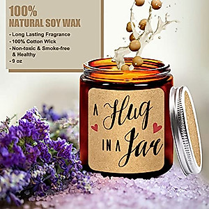 Warm Hug in A Jar Candle Premium Soy Wax Scented Candles for Home, Thinking of You Gift Candles Feel Better Cheer Up Get Well Soon Gifts for Women Relaxation, Stress Relief, Meditation, Bath
