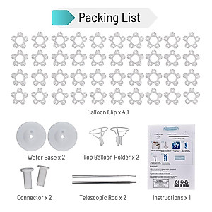 Miliocry Balloon Column Stand Kit Set of 2, 6.6 Feet Adjustable Balloon Arch Stand Tower Pillar with Base Reusable Metal Telescopic Poles for Birthday Wedding Baby Shower Graduation Party Decoration