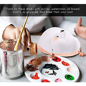 Lynkaye White Plain Masks,16 pcs DIY Unpainted Masquerade Masks Craft Mardi Gras Dance Cosplay Party Mask Costume (16 Pcs) (Style A)