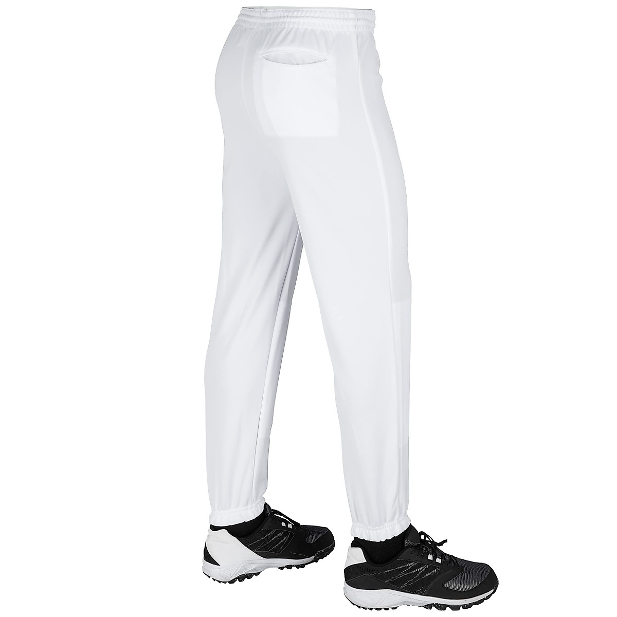CHAMPRO mens Pull-up Baseball Performance Polyester Pull Up Pant, White, Medium US