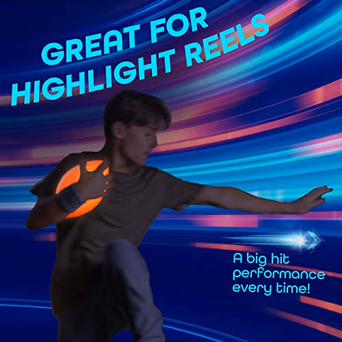 GlowCity Glow in The Dark Football - Light Up, Official Size Footballs - LED Lights and Pre-Installed Batteries Included﻿