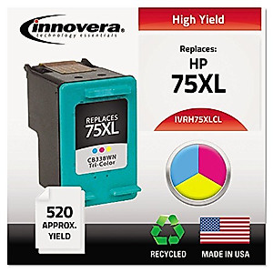 Innovera Remanufactured Tri-Color High-Yield Ink, Replacement for 75XL (CB338WN), 520 Page-Yield