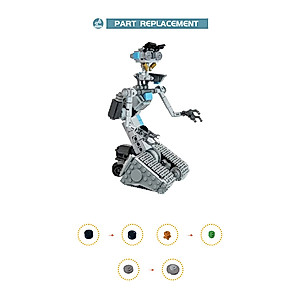 TTEHGB TOY Johnny 5 Robot Building Block Kit, Short Open Circuit Figures Robot Model Toys, Collectable Gifts for Kids Aged 8+, New 2023 (369 Pcs)