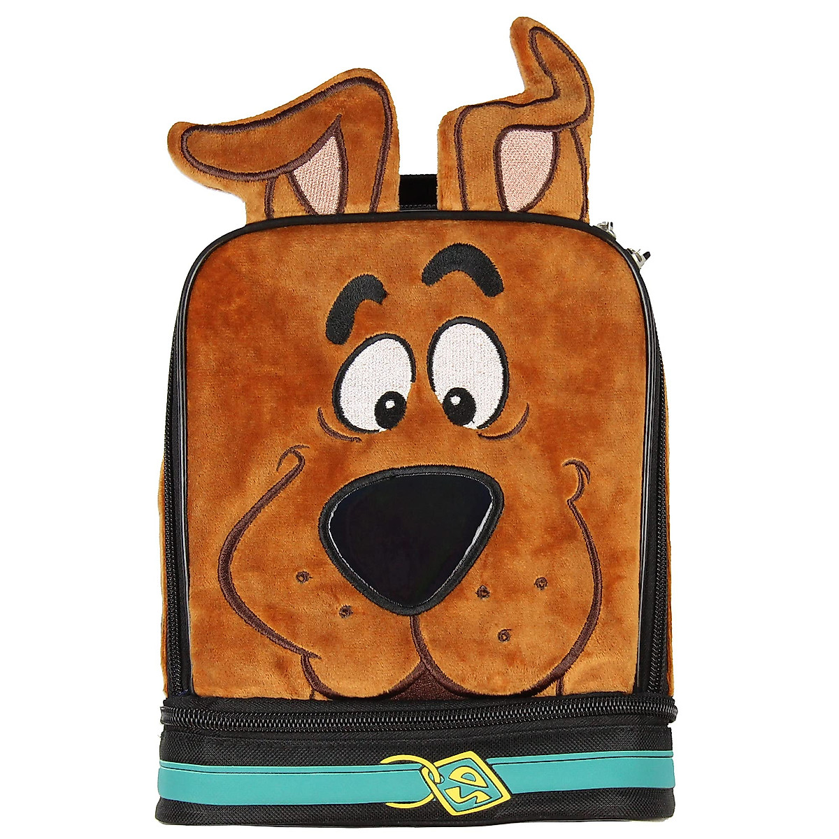 AI ACCESSORY INNOVATIONS Scooby Doo Character Embroidered Face with 3D Ears Insulated Dual Compartment Lunch Bag Lunch Box Tote