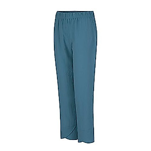 AopnHQ fold Over Yoga Pant Women's Wide Leg Trousers Elastic Waist Capri Women Black Pants Wide Leg Leggings Womens Casual Loose Elastic Waist Cotton Trouser Plus Size Palazzo Pants