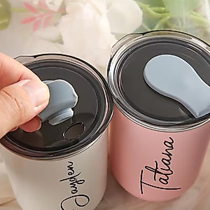 Custom Insulated Coffee Tumbler, 10oz Engraved Stainless Steel Coffee Mug, Personalized Mug with Lid, Spill Proof, Hot Beverage and Cold, Portable Thermal Cup, Ideal Customized Gift for Women, Men