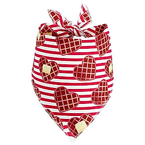 Valentines Day Dog Bandana 2 Pack - Triangle Bibs Pet Scarf for Small Dogs Puppy Cat