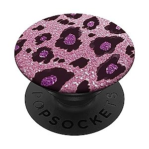 Rose Pink Leopard Cheetah Jaguar Pattern Cute Animal Print PopSockets Swappable PopGrip