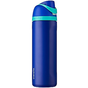 Owala FreeSip Insulated Stainless Steel Water Bottle with Straw for Sports and Travel, BPA-Free, 24-Ounce, Smooshed Blueberry