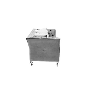 BeiXuan Modern Wood Frame Convertible Loveseat Sofa Bed,2-Seat Couch Leisure Chair with Upholstery Pillows,for Living Room/Reading/Bedroom/Apartment/Small Space,Black Velvet