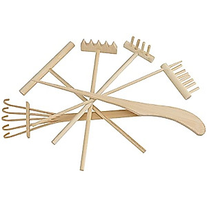 HOZEON 12 PCS Mini Zen Garden Rakes, Bamboo Zen Garden Rake Sets, Professional Sand Zen Garden Tools for DIY, Tranquil Meditation, Rustic Decoration, Gift Giving, Relief