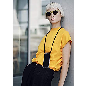 KNOK CASE Lanyard Crossbody Phone Compatible with iPhone 14 TPU case with Strap Mobile Neck Holder (Black)