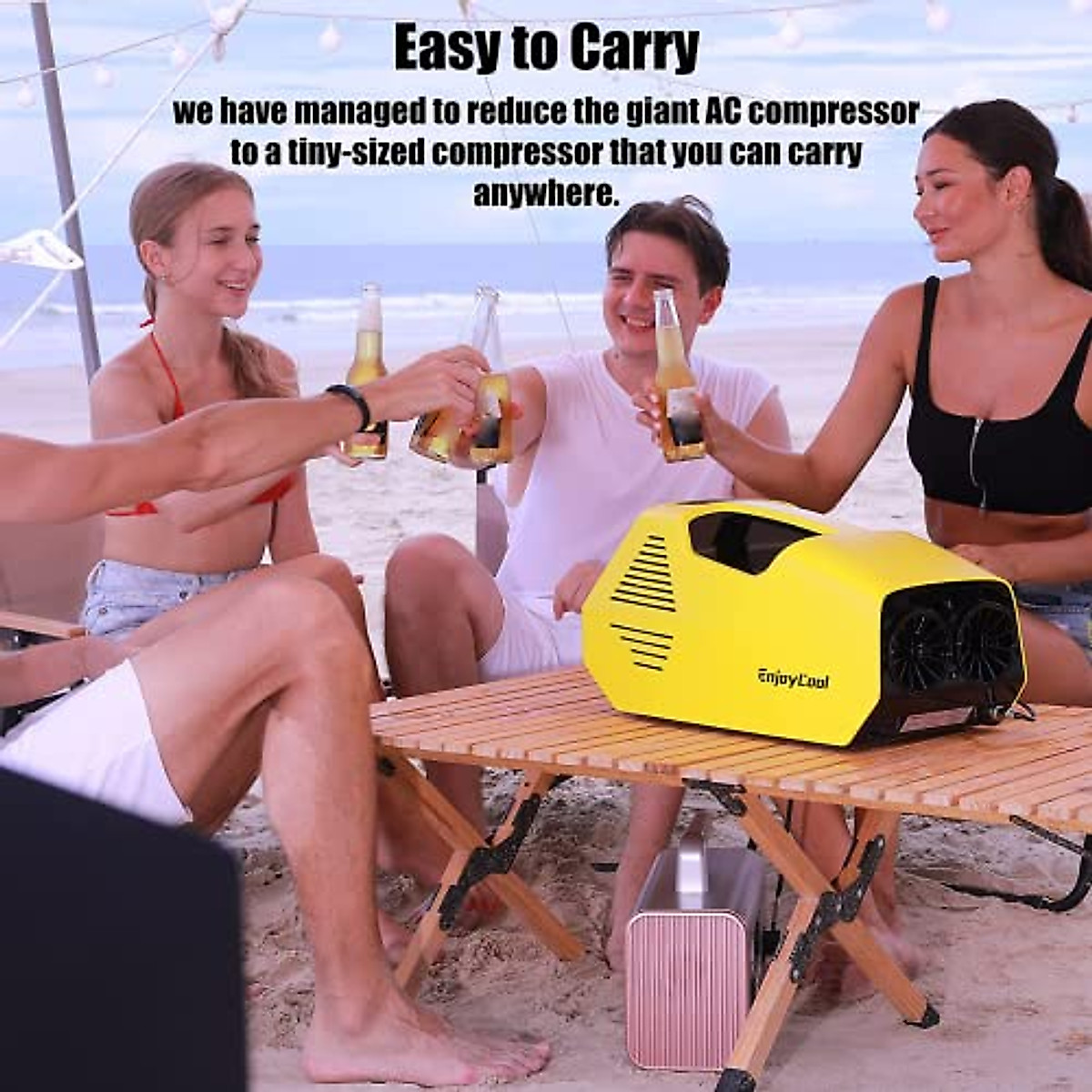 Soveign 2380 BTU Tent Air Conditioner, Portable Air Conditioners, Camping Air Conditioner, 3 Wind Speeds for Tent, Car, Van Life, 220W Low Power Consumption Outdoor Indoor