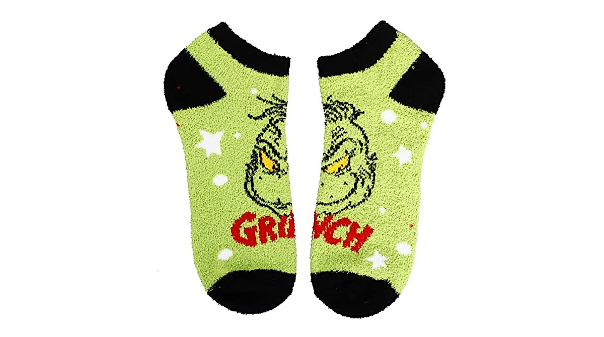 Grinch Face Ankle Socks 3-Pack - Cosy Festive Style