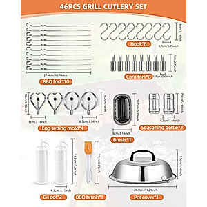 UTEBIT Griddle Accessories Kit, 47 Pcs Griddle Grill Tools Set for Blackstone and Camp Chef, Professional Grill BBQ Spatula Set with Basting Cover, Spatula, Scraper,Tongs, Egg Ring