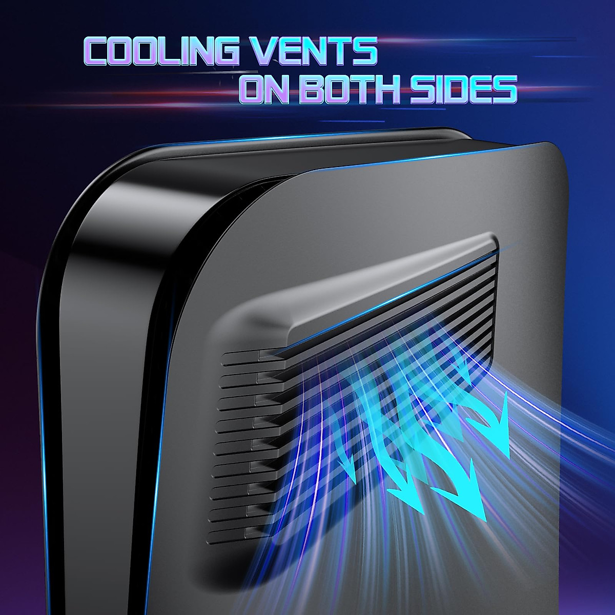 Faceplate for PS5 Disc Edition with Cooling Vent, PS 5 Console Cover Plates Faceplate, Replacement Console Cover, Anti-Scratch Dustproof ABS Replacement Protective Case for PS 5 Console (Black)