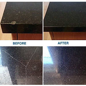 Granite, Marble and Quartz Countertops chip Repair Kit - Fix Nicks, Chips, or Scratches on Granite, Marble Porcelain, corian, Travertine, Quartz and Other Natural Stone and Acrylic Surfaces.（Black）