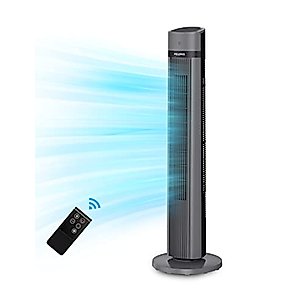 PELONIS 40''Oscillating Tower Fan | Remote Control | Quiet Stand Up | 3 Speed Settings | 3 Modes |15-Hour Timer | LED Display | for Bedroom Home Office Use| Black