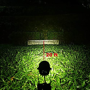 4-Spotlight Mini 50X Solar-Powered LED Spotlight (Warm White LED), Black Finish, Outdoor Garden Yard Landscape Downlight