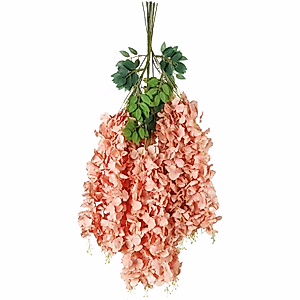 INSUNSIX Purple Wisteria Hanging Flowers, 6 Pack 3.6 Feet Fake Wisteria Garland Silk Wisteria Vine Flower for Wedding Party Garden Outdoor Home Decor (Purple)