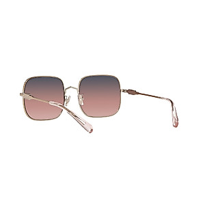 Coach HC7120 Sunglasses, Rose Gold/Navy Pink Peach Gradient, 55 mm