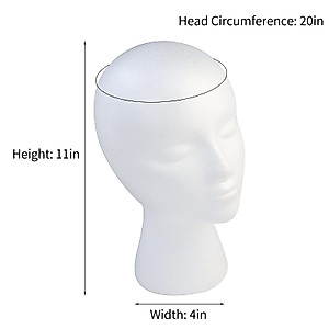 BALABALA 3 Pcs Foam Wig Head, Female Styrofoam Mannequin Hairpieces Stand Holder Cosmetics Model Head Wig Display for Style, Model, Display Hair, Hats, Hairpieces, Mask , Salon and Travel