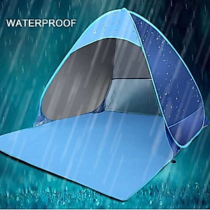 Beach Tent Camping Tent with Tent Stakes, Pop Up Tent for 1-3 Person, Sun Shelters Portable Tent with UPF 50+UV Protection Rating for Family Camping Fishing Picnic