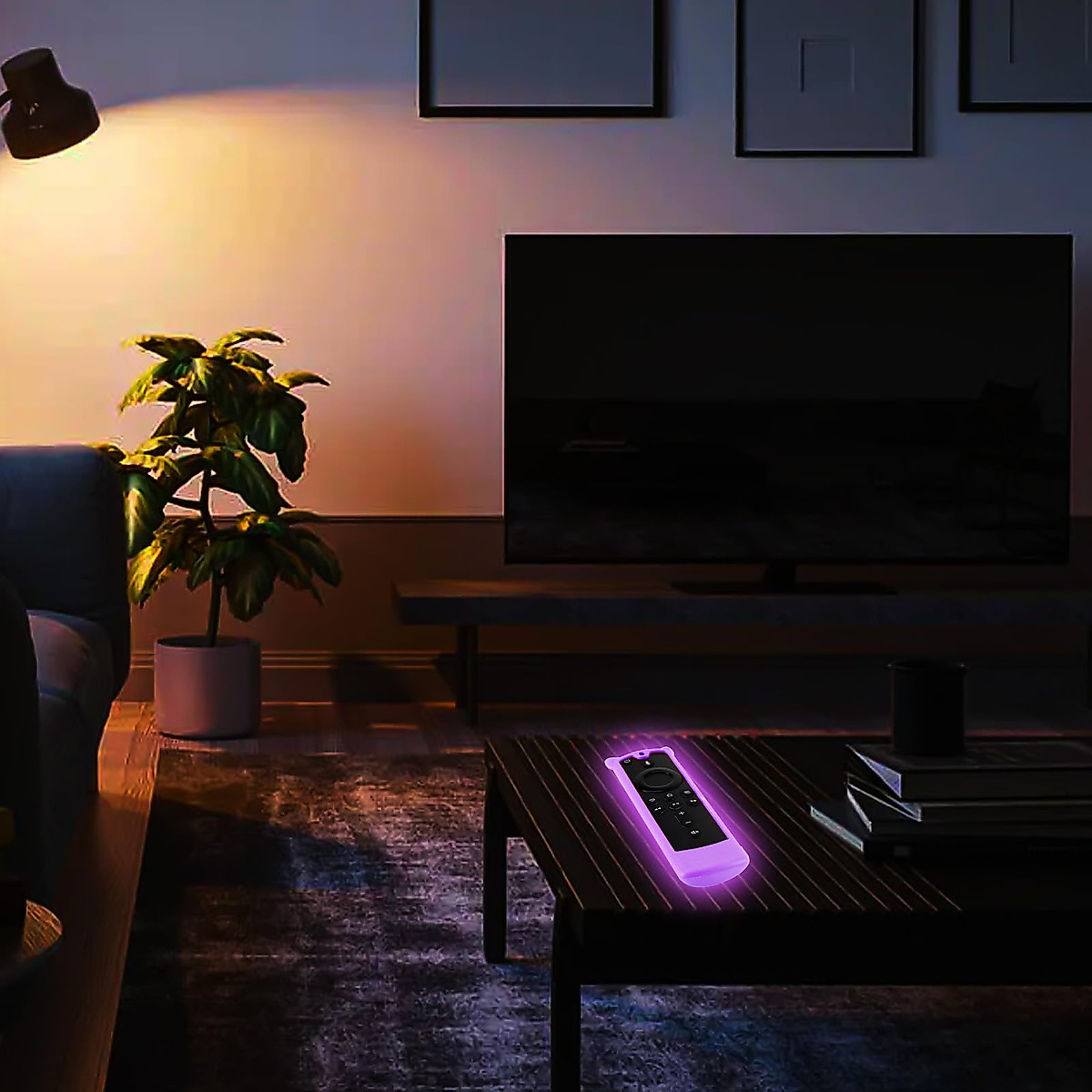 Wevove [3 Pack] Silicone Remote 3rd gen Cover with Lanyard, Anti-Slip Soft Silicone Protective Controller Case (Only Purple Glow in The Dark)