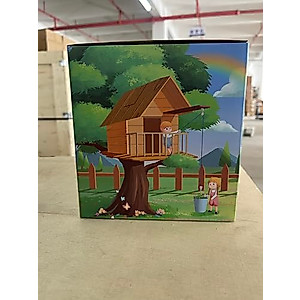 FUQUN Treehouse Accessories for Kids,Pulley with Bucket Cable, Kids Playhouse Accessories, Pulleys for Kids, Pirate Ship Accessories Outdoor, Playhouse Game Accessories, Bucket for Treehouse (Blue)