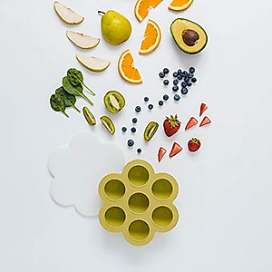 Simka Rose Baby Food Storage Containers - Freezer Safe Tray Silicone Baby Food Freezer Storage Tray Molds Breast Milk Freezer Tray - 2.5 Oz BPA Free with Clip-on Lid for homemade Purees & Breastmilk