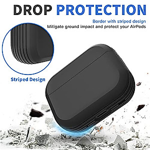 DamonLight AirPods Pro 2 Case Rugged Case Shock Proof Protective Cover for Apple AirPods Pro 2nd Generation Case 2022 Released (Black)