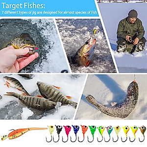 THKFISH Ice Fishing Jigs Lures Ice Fishing Lures Ice Fishing Gear A-50PCS+ D-31pcs