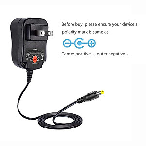 Belker 12W 3V 4.5V 5V 6V 7.5V 9V 12V Adjustable Voltage Universal AC/DC Adapter Power Supply for Household Electronics,Micro USB - 1A Max. [BN]