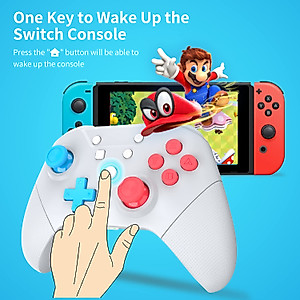 GCHT GAMING Switch Controller, Wireless Controller Compatible Nintendo Switch/Switch OLED/PC/Android with Turbo Motion Vibration (NFC)