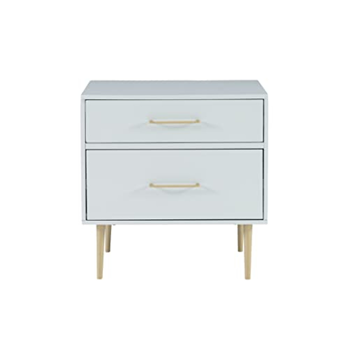 Linon Modern Ice Blue Gold Hardware Lennon Two Drawer Nightstand