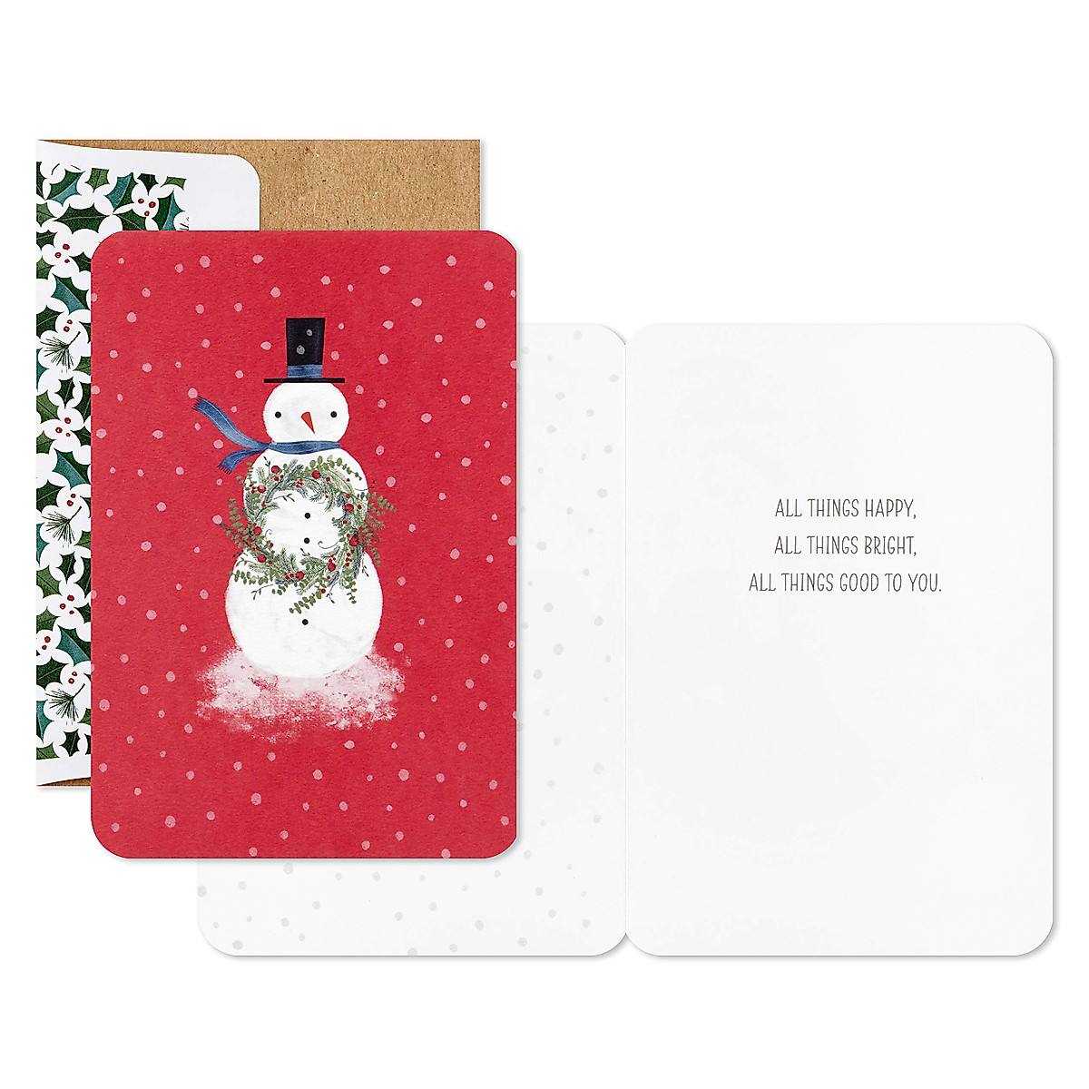 Hallmark Boxed Christmas Cards, Snowman (16 Cards and 17 Envelopes)