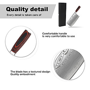 House Meat Cleaver 8 Inch, Chef Knife for Meat Cutting, High Carbon German Stainless Steel with Ergonomic Handle for Home, Kitchen & Restaurant