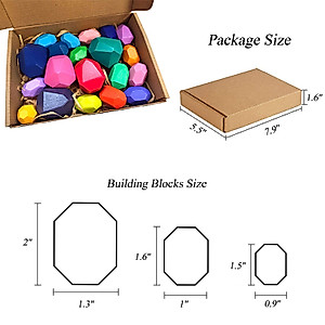 Heamuy Stacking Building Balancing Game Colored Pine Wood Stone Stacking Educational Puzzle Toys for KidsHeamuy Toddlers Preschool Learning Supplies