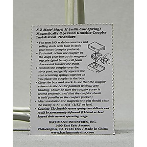 Bachmann HO Scale E-Z Mate Mark II Over Shank COUPLERS - Long - 1 Pair