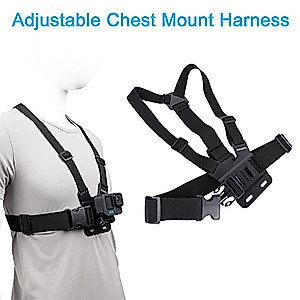 Accessories Set for GoPro Hero 11/10/9/8/7/6/5/4,New Quick Release Head Strap Mount + Chest Mount Harness + Backpack Clip Holder + 360°Rotating Wrist Strap