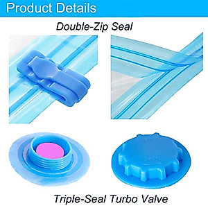 Vacuum Storage Bags Space Saving Bags for Comforters Clothes Pillow Bedding Blanket Storage, Double Zip Lock Seal & Leak Valve, Free Travel Hand Pump Included (4 Pack Large - 31 * 24 inches)