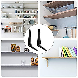 Cabilock Home Decor Cabinet Shelf 4 Sets Shelf Brackets Heavy Duty Black Iron Metal Floating Shelf Bracket Wall Shelf Bracket L Shape Shelves for Wall Mount Shelves Black Shelfs Heavy Duty Shelving