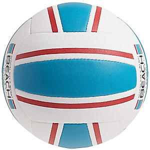 Molten Elite Beach Volleyball, Red/Blue, Hand-stitched Cover, Outdoor Use, 1 Year Warranty