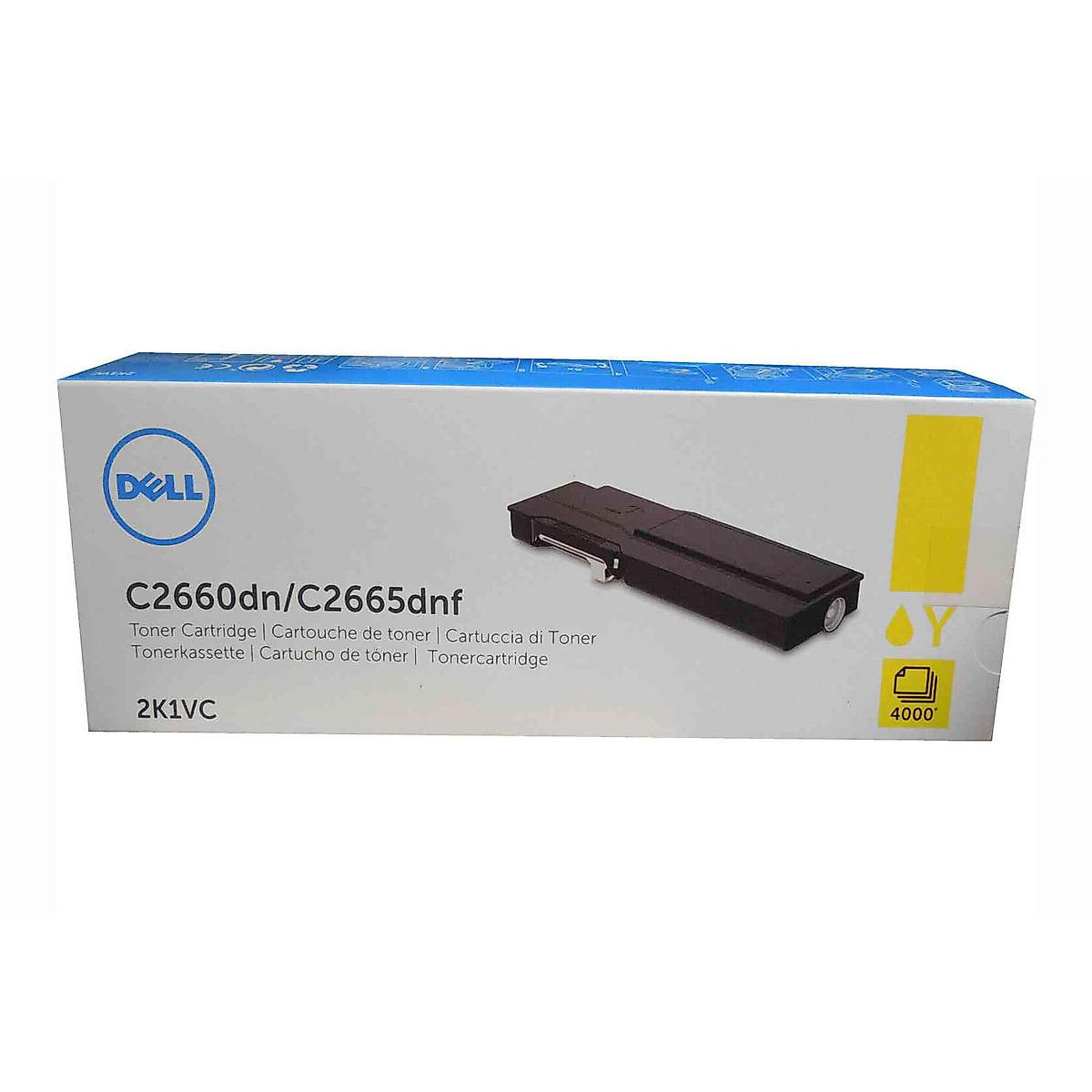 Dell 2K1VC Yellow Toner Cartridge C2660dn/C2665dnf Color Laser Printer