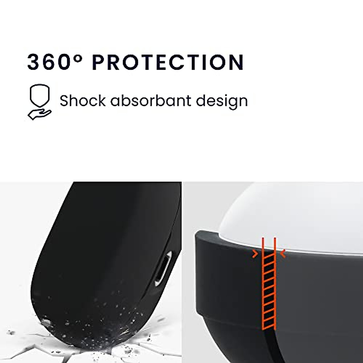 kwmobile Case Compatible with Jabra Elite 7 Pro/Elite 7 Active Case - Silicone Cover Holder for Earbuds - Black