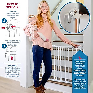 Cardinal Gates SS30 Stairway Special Baby Gate for Stairs - Adjustable Indoor Dog Gate - Aluminum Safety Gate for Kids & Pets - Can be Installed at Angles - 27 to 42.5 Inches Wide - Black