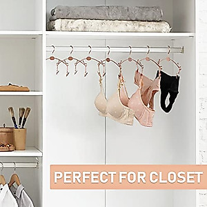 Exttlliy 10PCS Metal Underwear Bra Rack Durable Fashion Children Clothes Hangers Hook Lingerie Shop Display Hanger with Clips (Rose Gold)