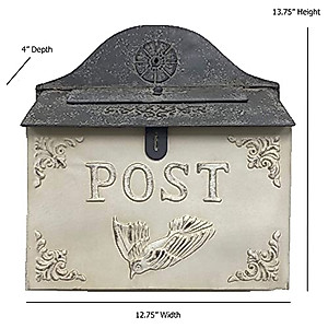 The Nifty Nook I Vintage Style Post Box I Nostalgic Charm Home Decor I Farmhouse Design I 12.75" Width x 13.75" Height (White Horizontal)
